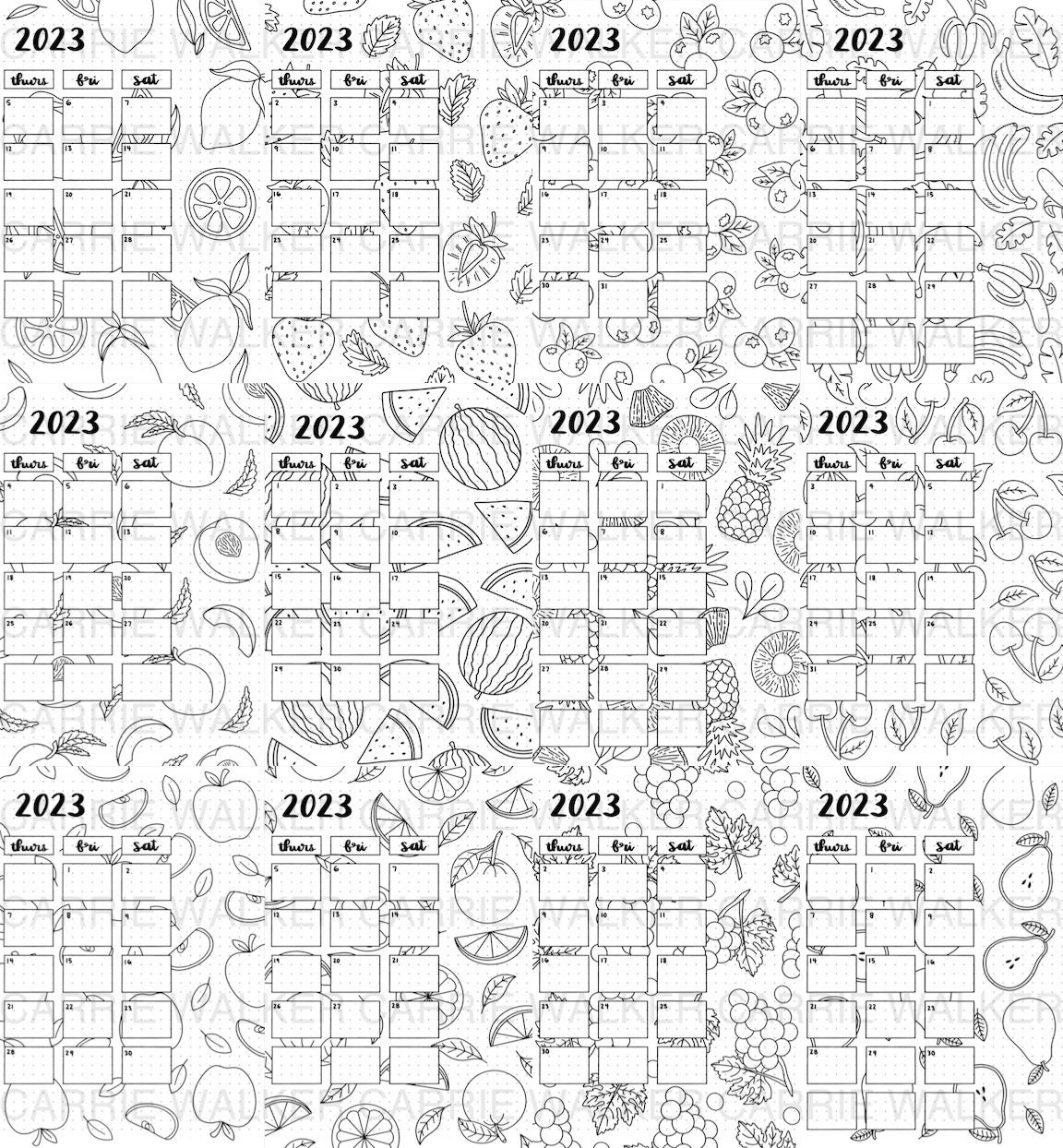 PRINTABLE 2023 Full Year Bullet Journal PDF Download - Yearly/monthly ...