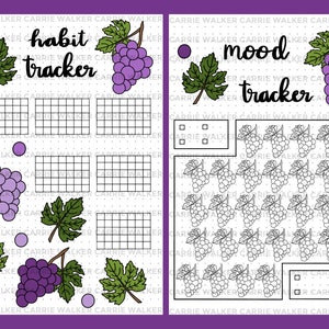 BLANK Grapes Themed Bullet Journal Spreads PDF - Etsy
