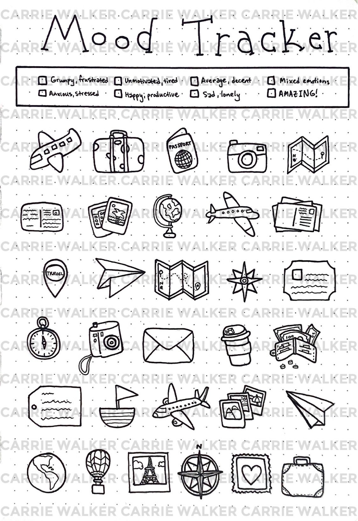 BLANK Adventure Themed Bullet Journal Template PDF - Etsy