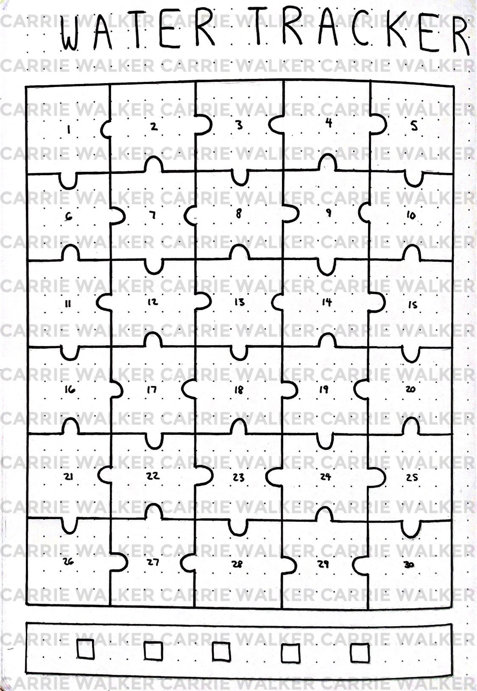 BLANK Puzzle Themed Bullet Journal Template PDF - Etsy