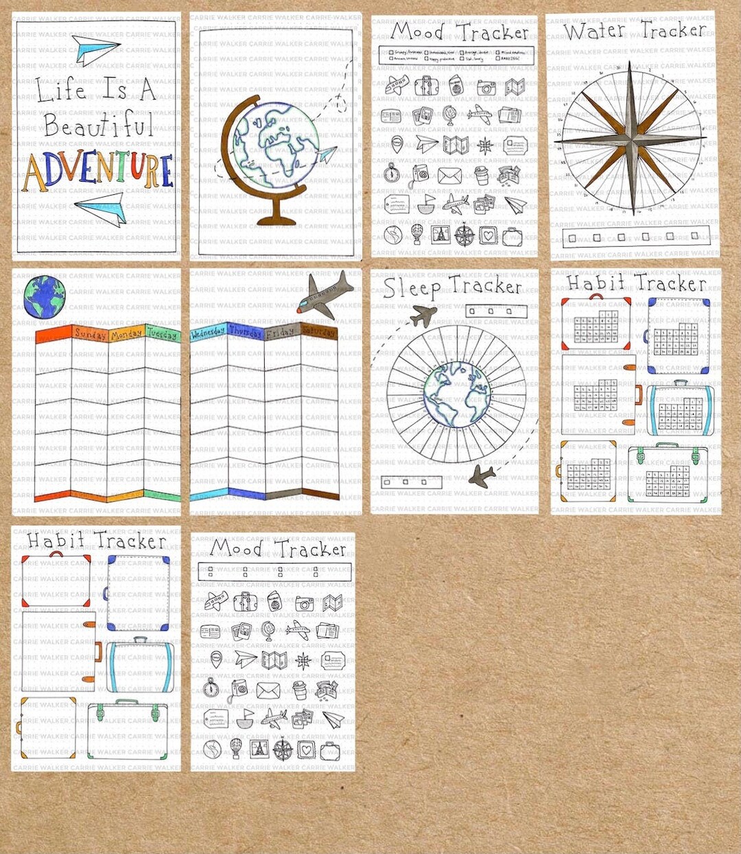 BLANK Adventure Themed Bullet Journal Template PDF - Etsy