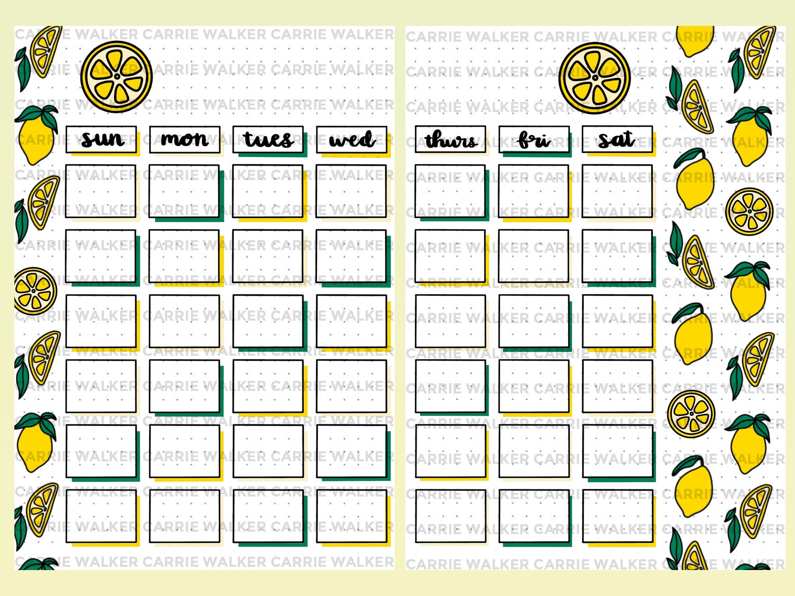 BLANK Lemon Themed Bullet Journal Template PDF - Etsy