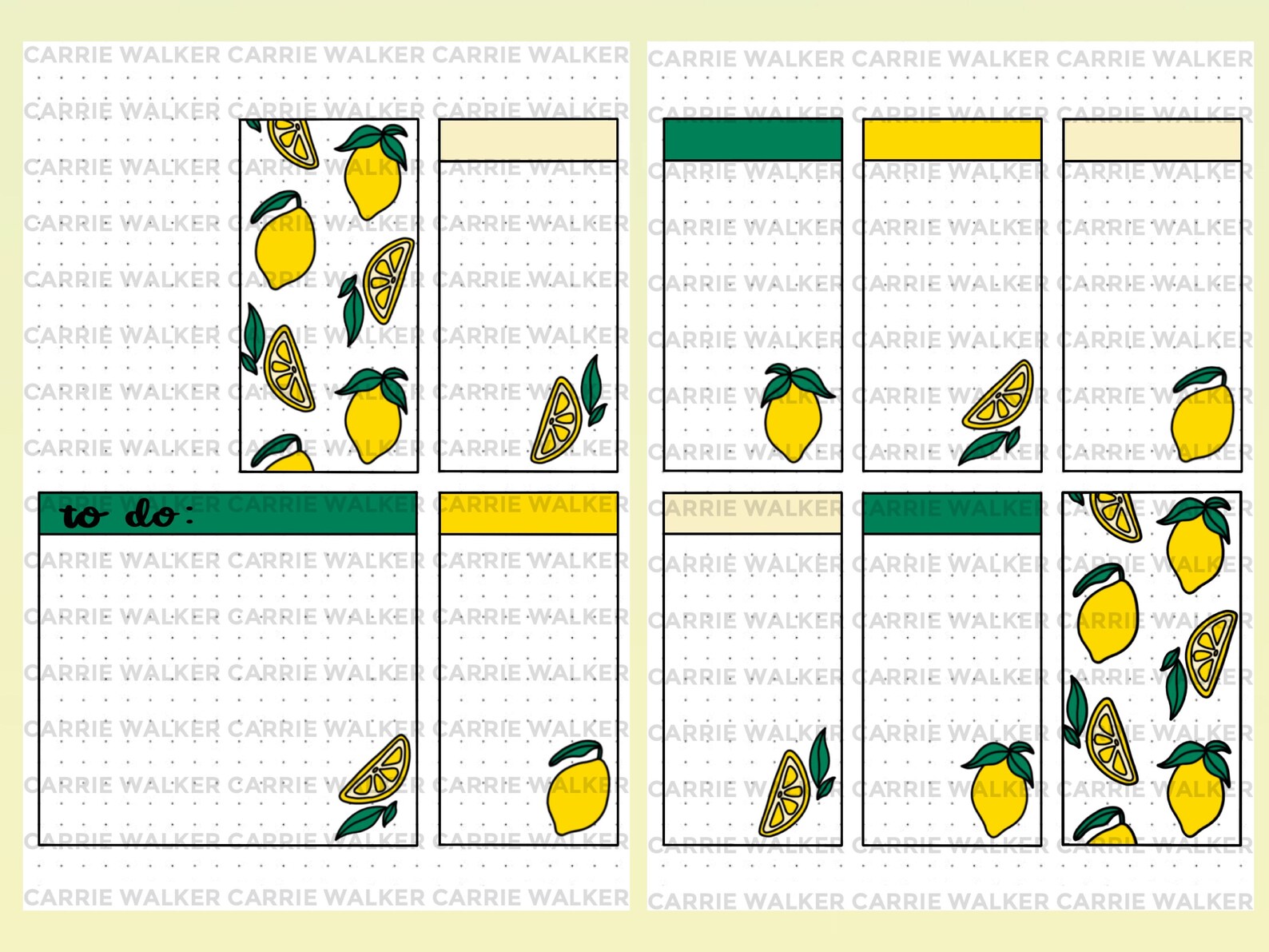 BLANK Lemon Themed Bullet Journal Template PDF - Etsy