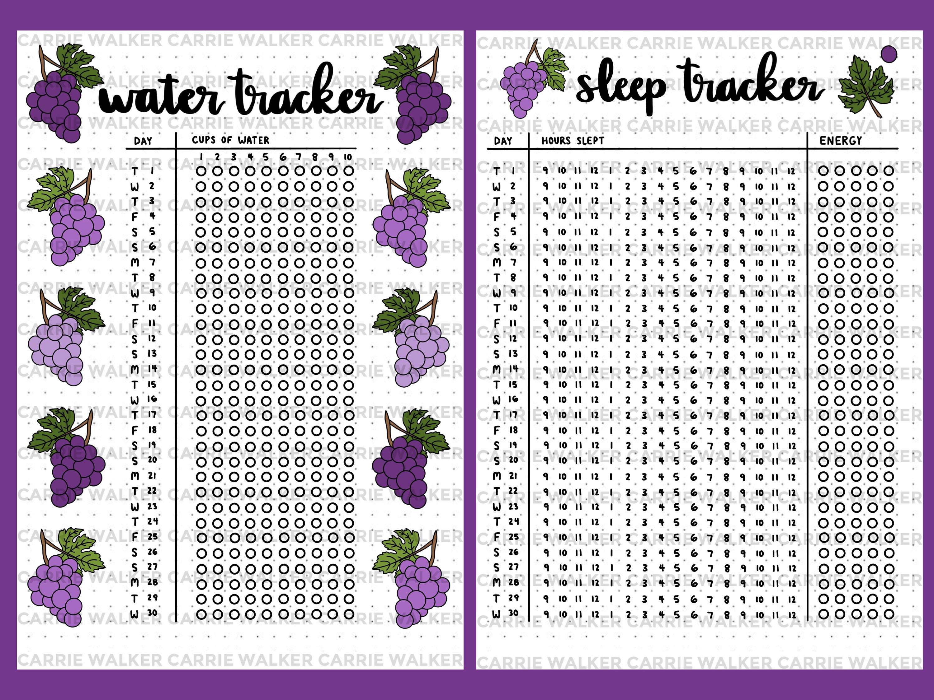 November 2022 Grapes Themed Bullet Journal Spreads PDF - Etsy
