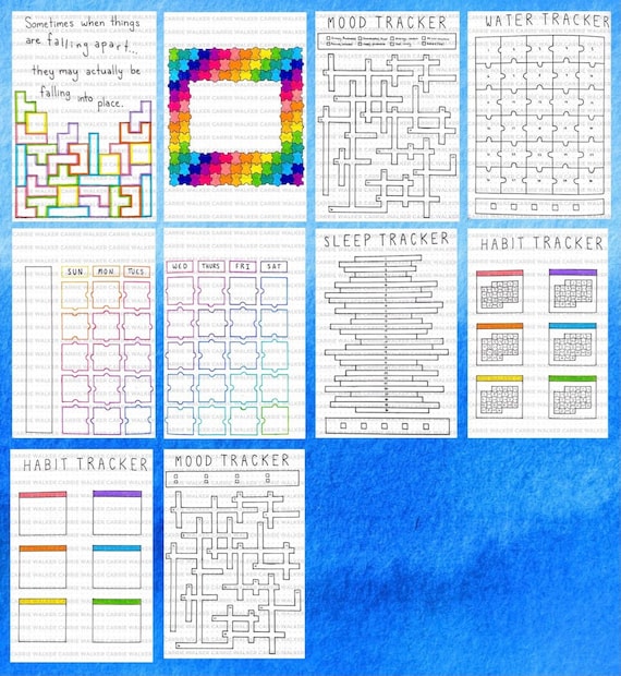 BLANK Puzzle Themed Bullet Journal Template PDF - Etsy