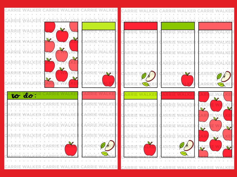 BLANK Apple Themed Bullet Journal Spreads PDF - Etsy