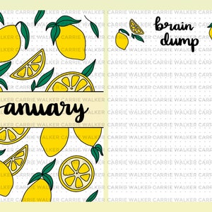 January 2022 Lemon Themed Bullet Journal Template PDF - Etsy