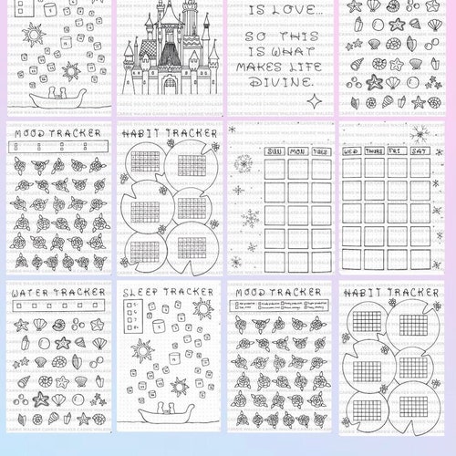 No Color BLANK Adventure Themed Bullet Journal Template PDF - Etsy