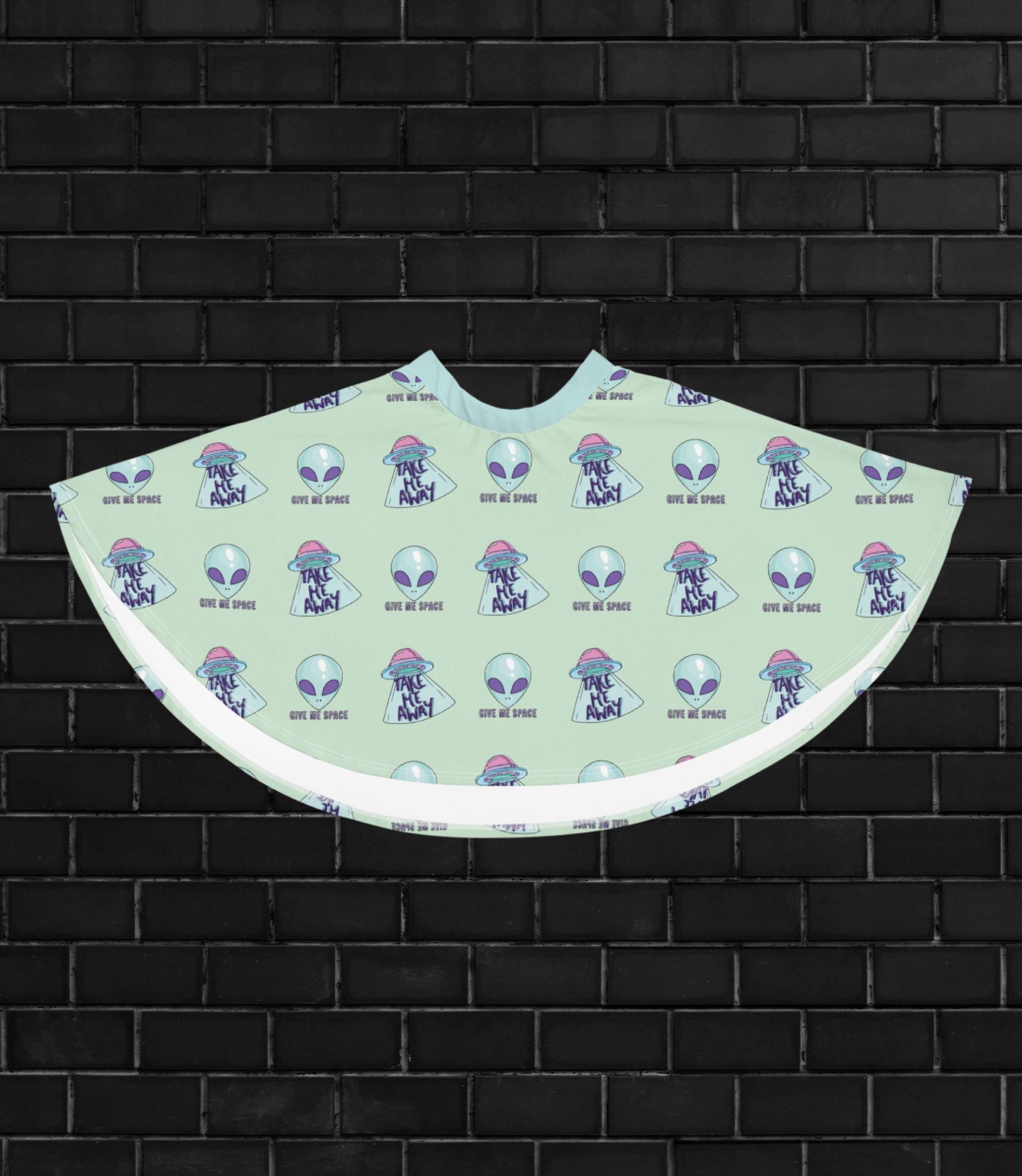 Pastel Aliens Skirt, Pastel Goth Skirt, Kawaii Aliens Skirt, Kawaii ...