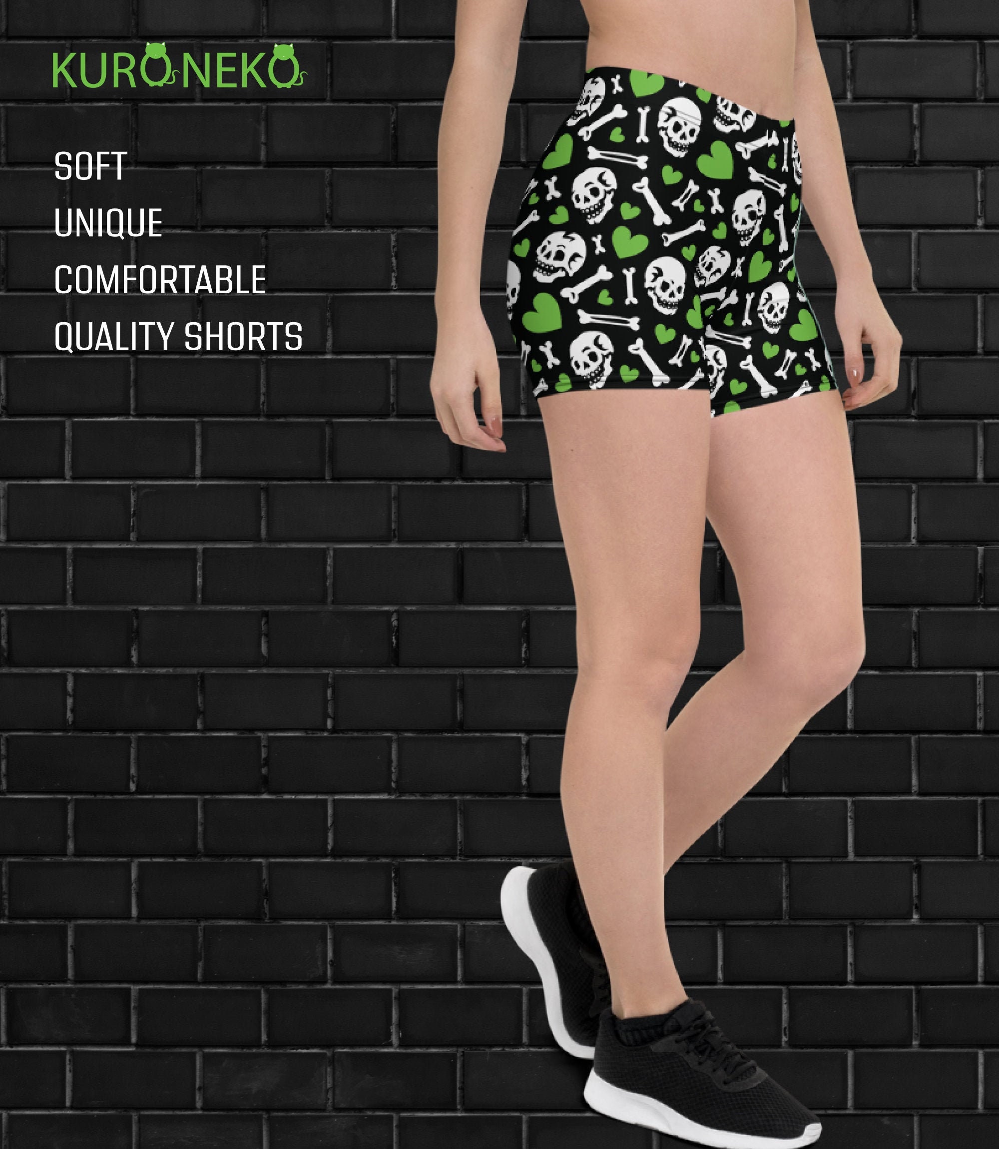 Skulls and Hearts Goth Shorts, Pastel Goth Shorts, Pastel Goth Clothing ...