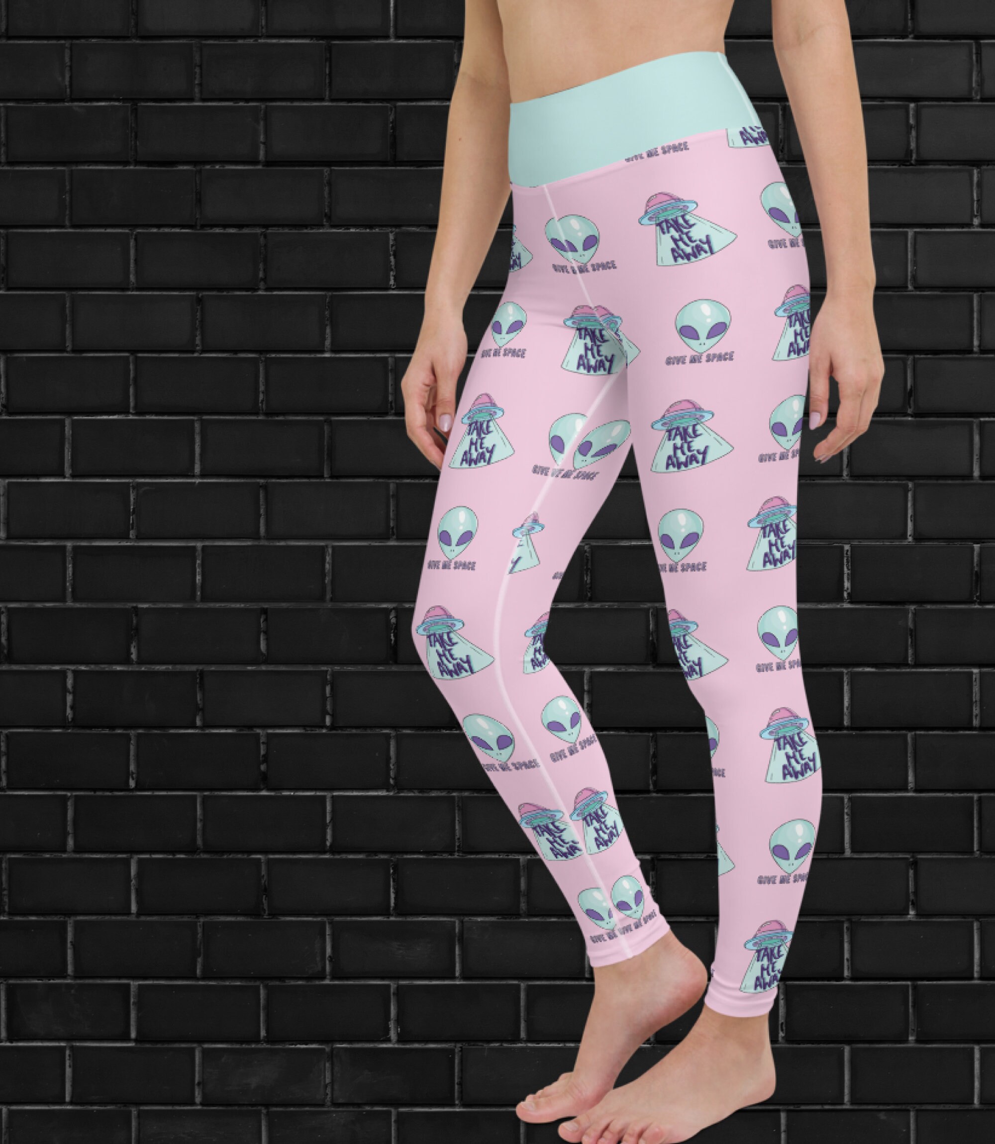 Pastel Alien Leggings Kawaii Goth Leggings Pastel Goth - Etsy UK