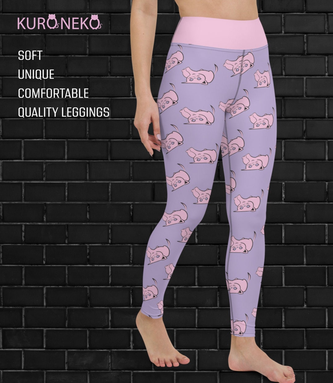 Kawaii Creepy Cats Leggings Pastel Goth Leggings Kawaii Goth - Etsy