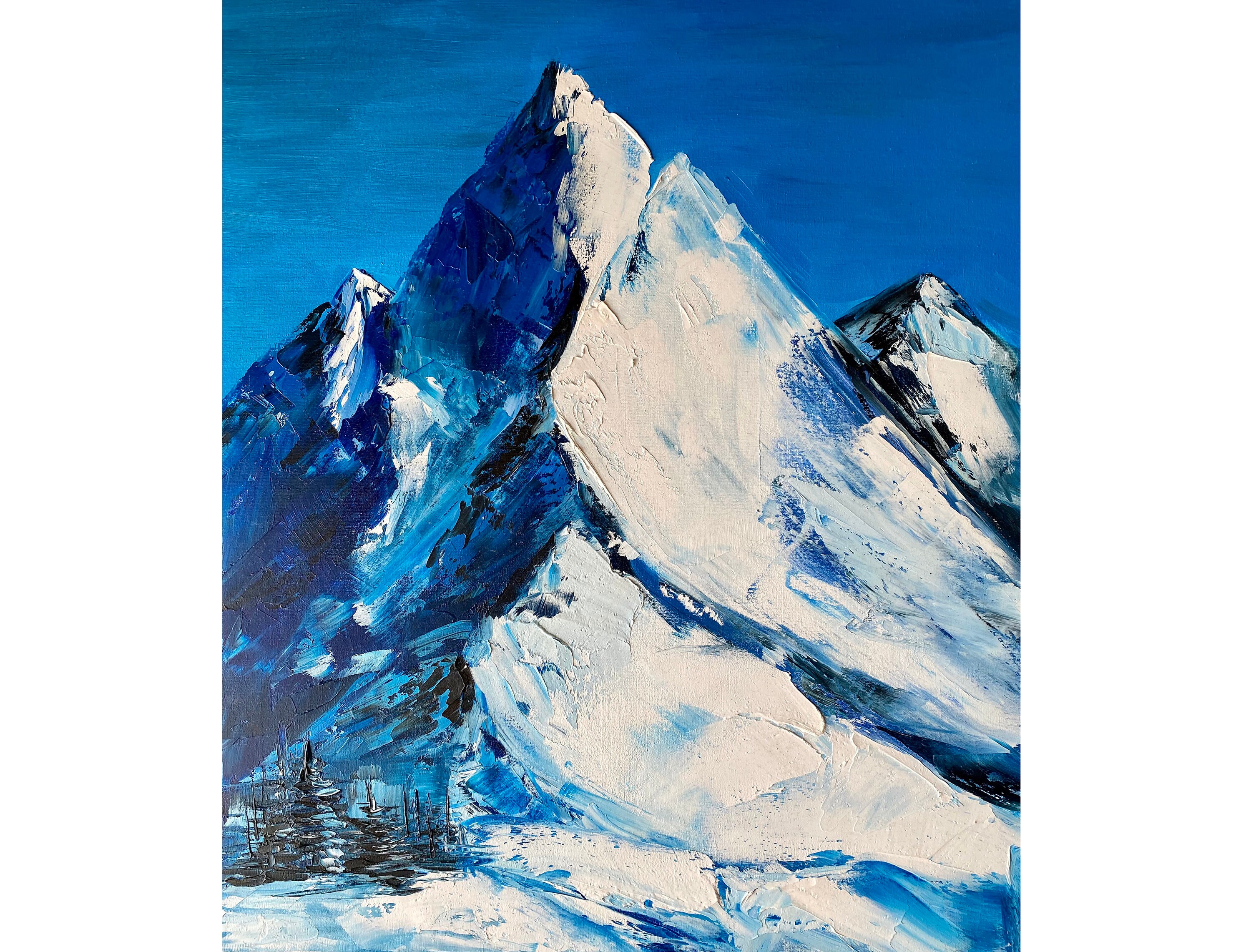 Landscape alps Mountains Original Oil Painting - Etsy UK