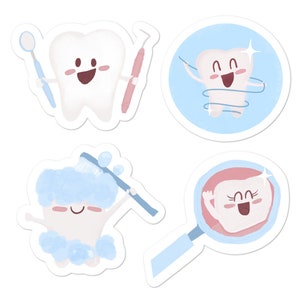Dental Sticker Sheet, Cute Tooth Sticker, Tooth Sticker Sheet, Adorable ...