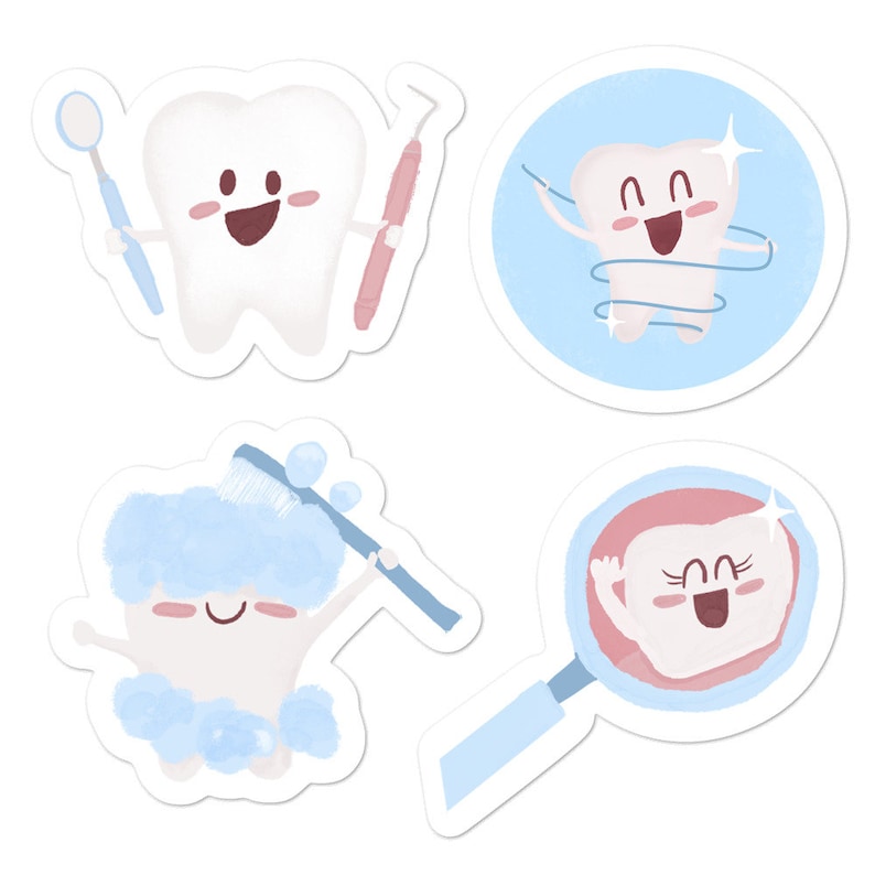 Dental Sticker Sheet, Cute Tooth Sticker, Tooth Sticker Sheet, Adorable ...