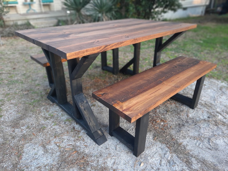 Custom Made to Order Farmhouse Style Dining Table Set With - Etsy