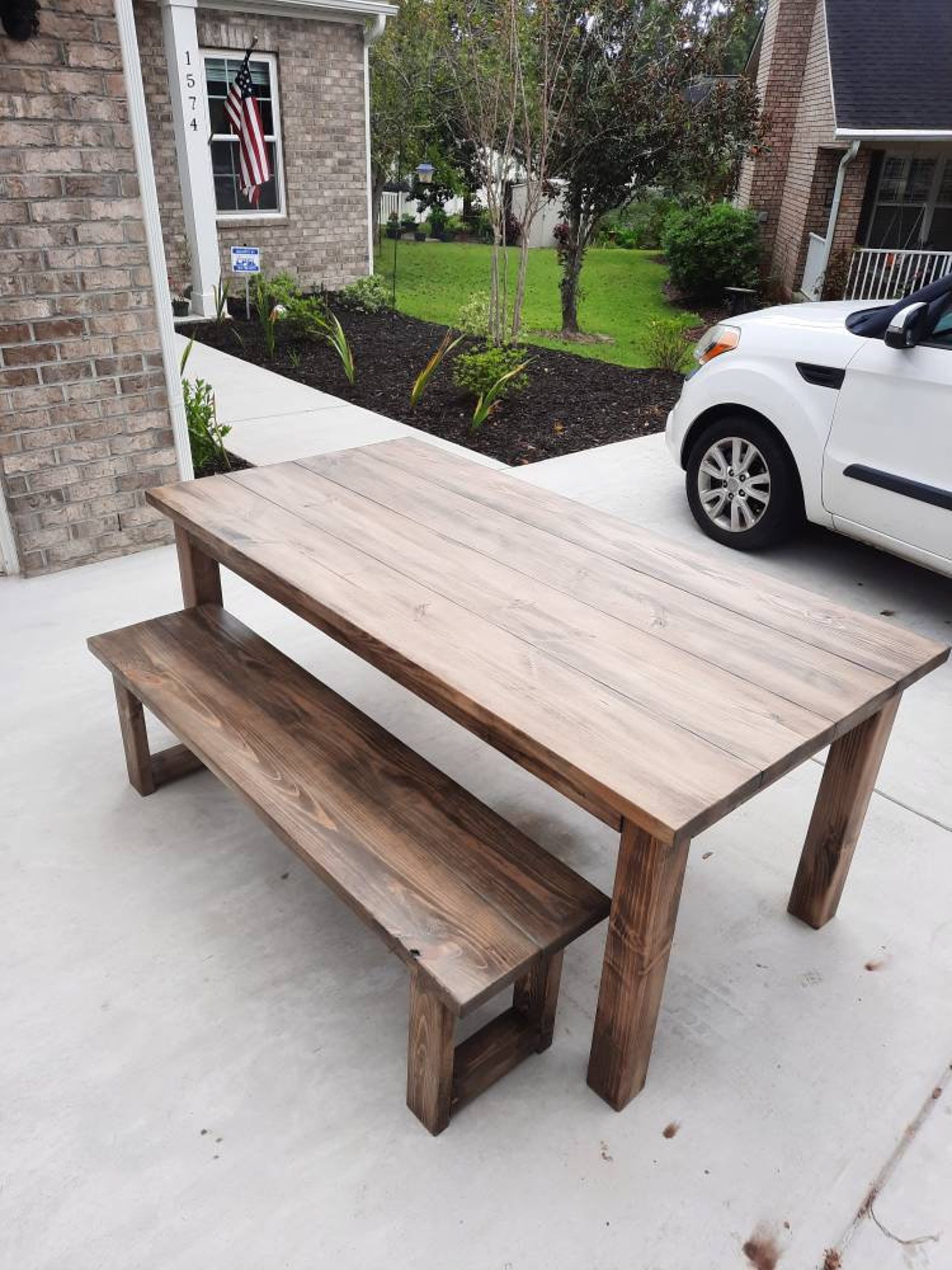 Handmade 4-leg Reclaim Farmhouse Table With 1 Bench | Etsy