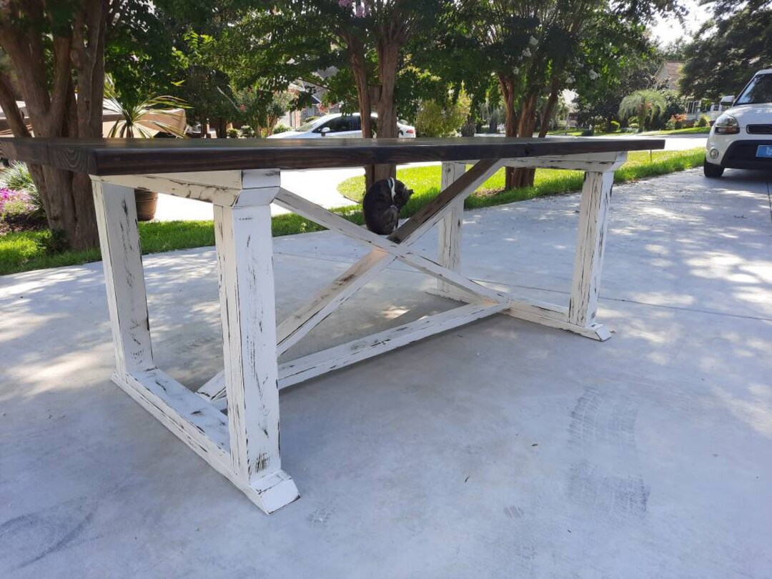 Farmhouse Table With X Brace - Etsy