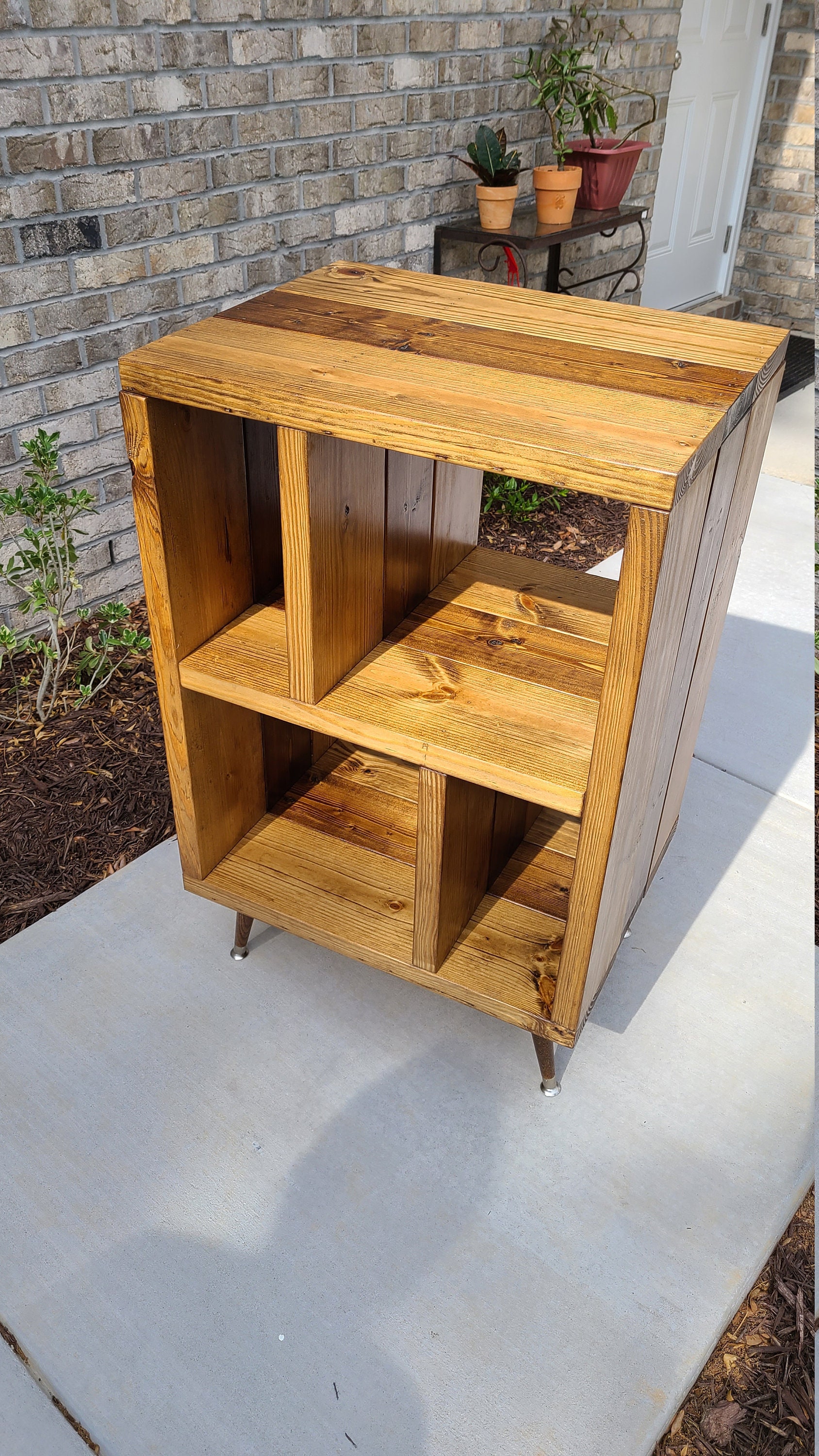 Custom Made to Order Solid Spruce Pine Mid Century Modern Record Table ...