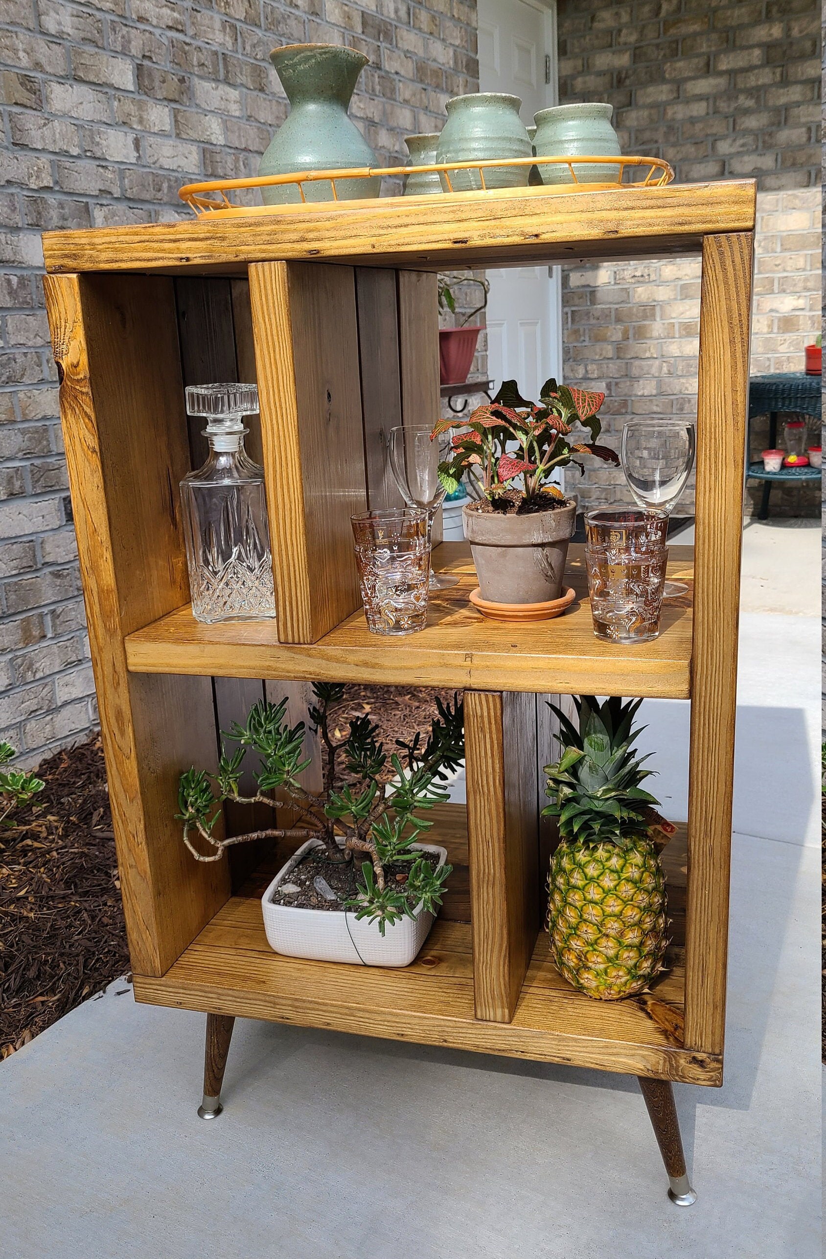 Custom Made to Order Solid Spruce Pine Mid Century Modern Record Table ...