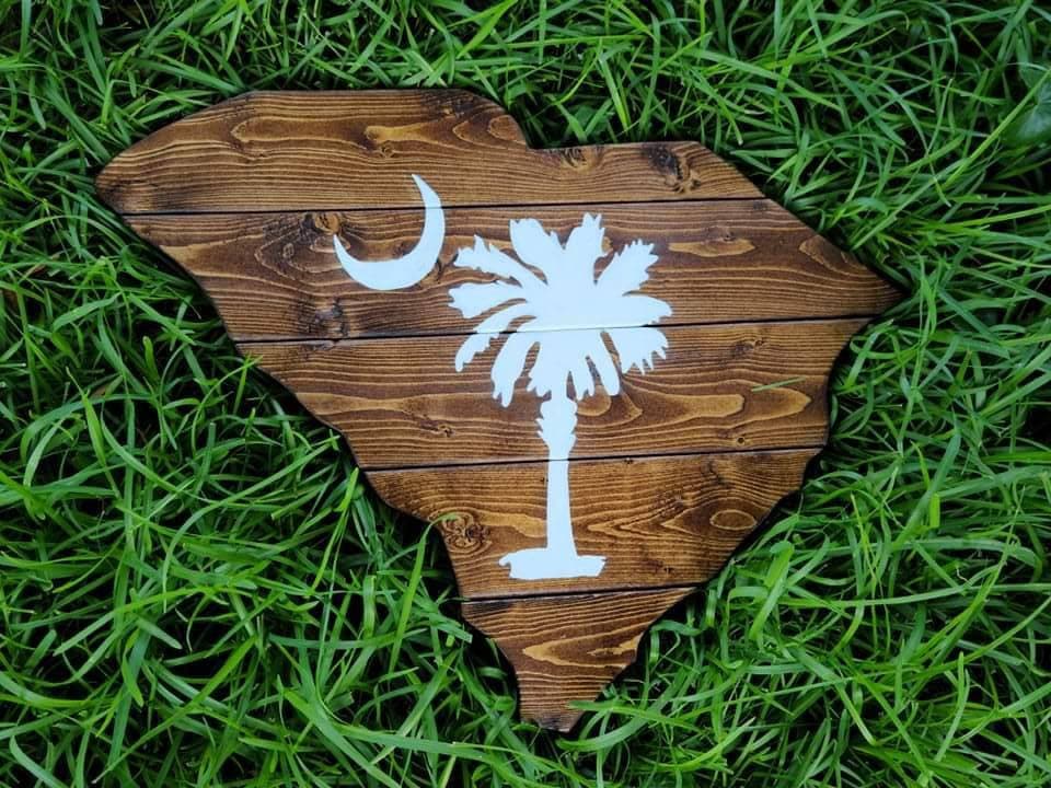 Handmade Wooden Sign of South Carolina - Etsy