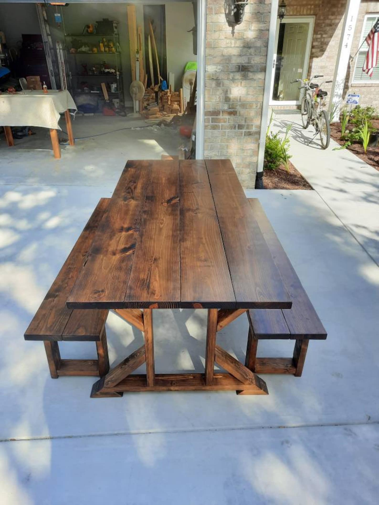 Custom Made to Order Farmhouse Style Dining Table Set With - Etsy