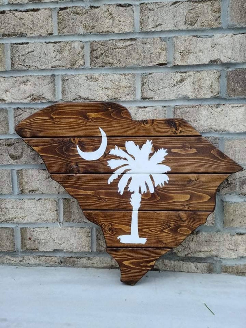 Handmade Wooden Sign of South Carolina - Etsy