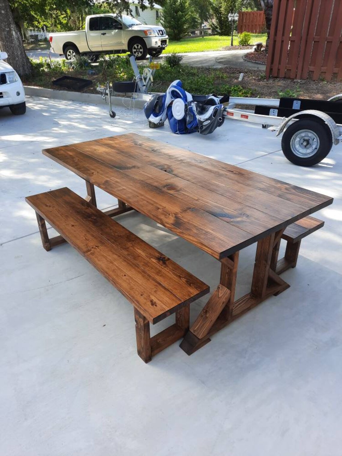 Custom Made to Order Farmhouse Style Dining Table Set With - Etsy