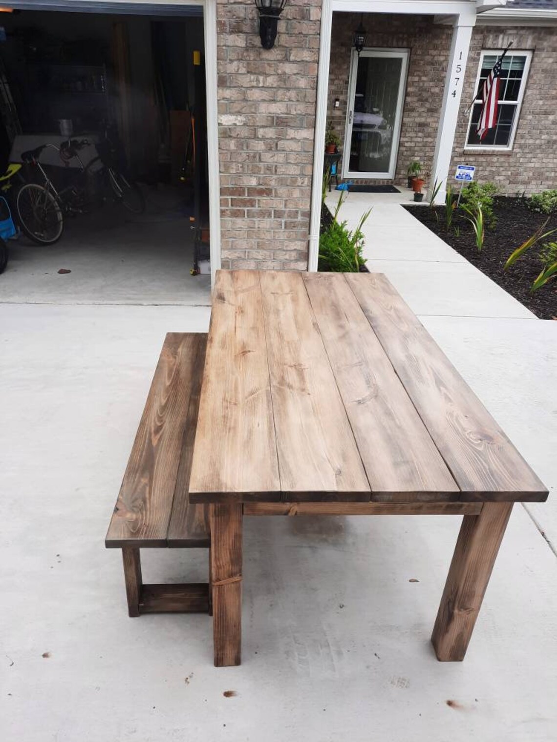 Handmade 4-leg Reclaim Farmhouse Table With 1 Bench | Etsy