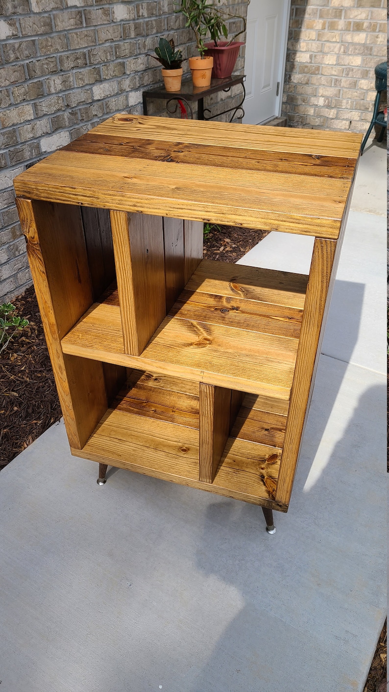 Custom Made to Order Solid Spruce Pine Mid Century Modern Record Table ...