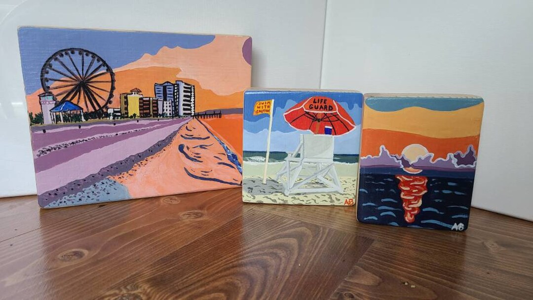 Custom Made to Order Upcycled Wood Block Color Blasted Acrylic ...