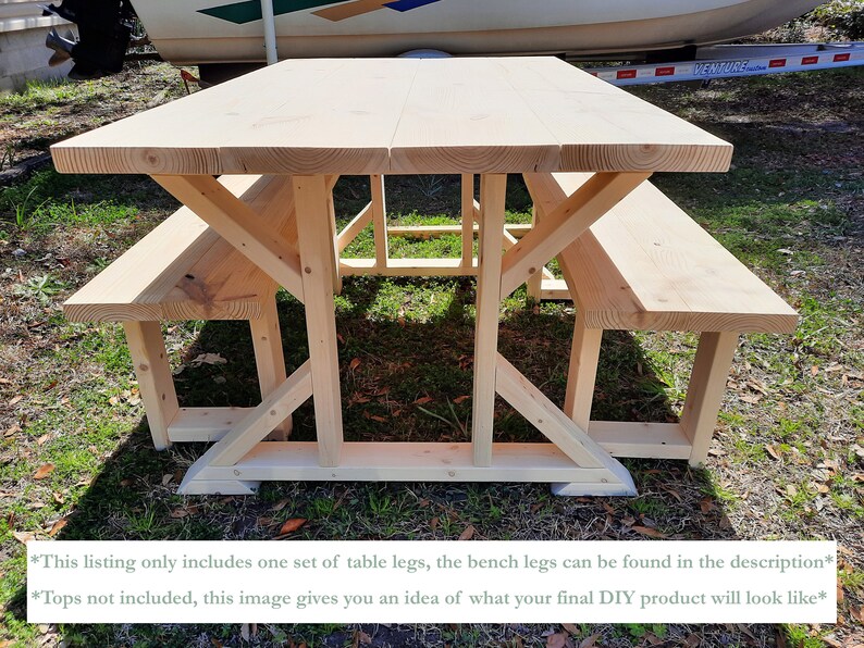 Handmade DIY Farmhouse Angled-h Style Table Legs - Top It Yourself! - Etsy