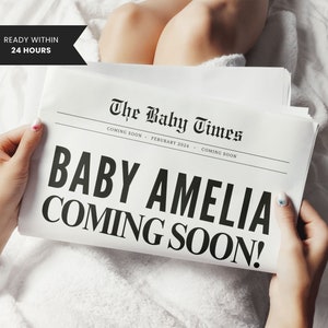 Custom Large Newspaper Baby Announcement, Newspaper Pregnancy ...