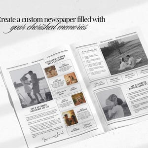 Couple Anniversary Newspaper Template, First Anniversary Gift for Wife ...