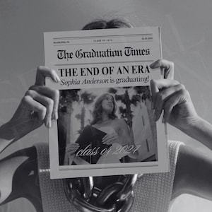 Canva Graduation Newspaper Template, Editable Newspaper Graduate, Large ...