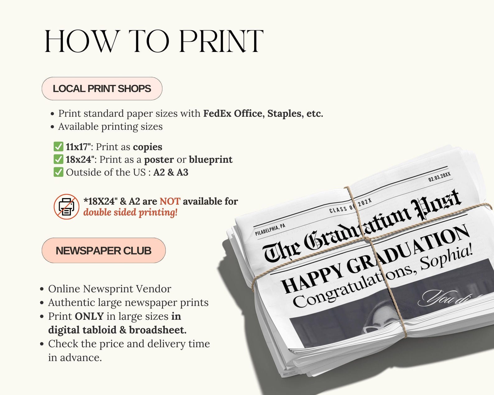 Graduation Newspaper Canva Template, Grad News Paper, Congratulations ...