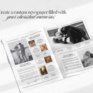 Editable Anniversary Newspaper Template, 1 Year Anniversary Gift for ...