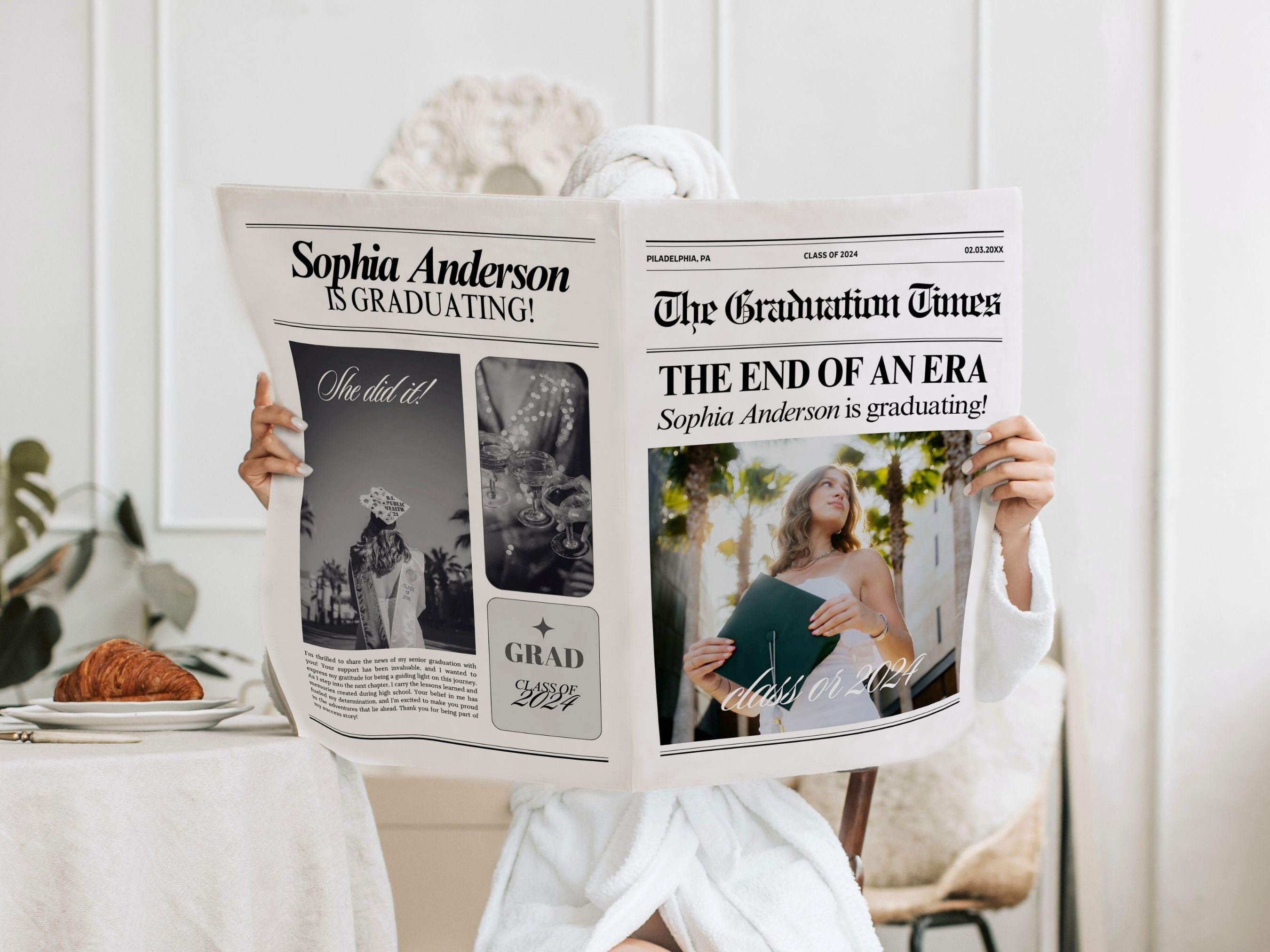 Canva Graduation Newspaper Template Editable Newspaper - Etsy UK