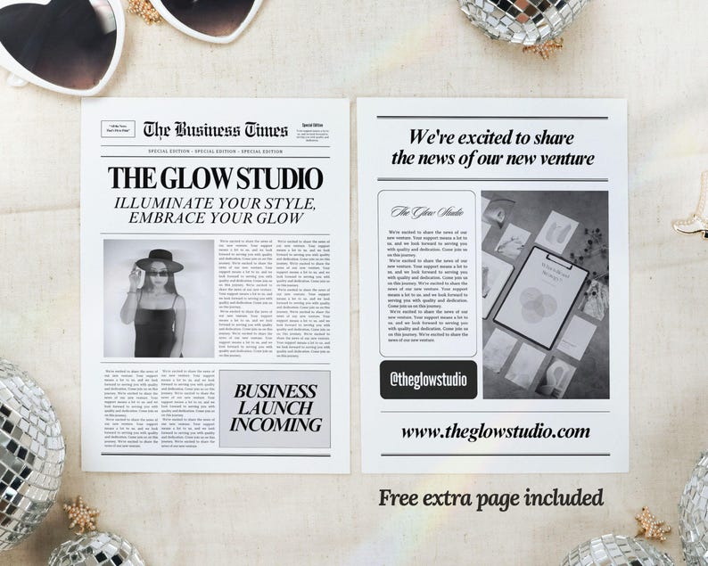 Canva Business Newspaper Template, Custom Newspaper for Photoshoot ...