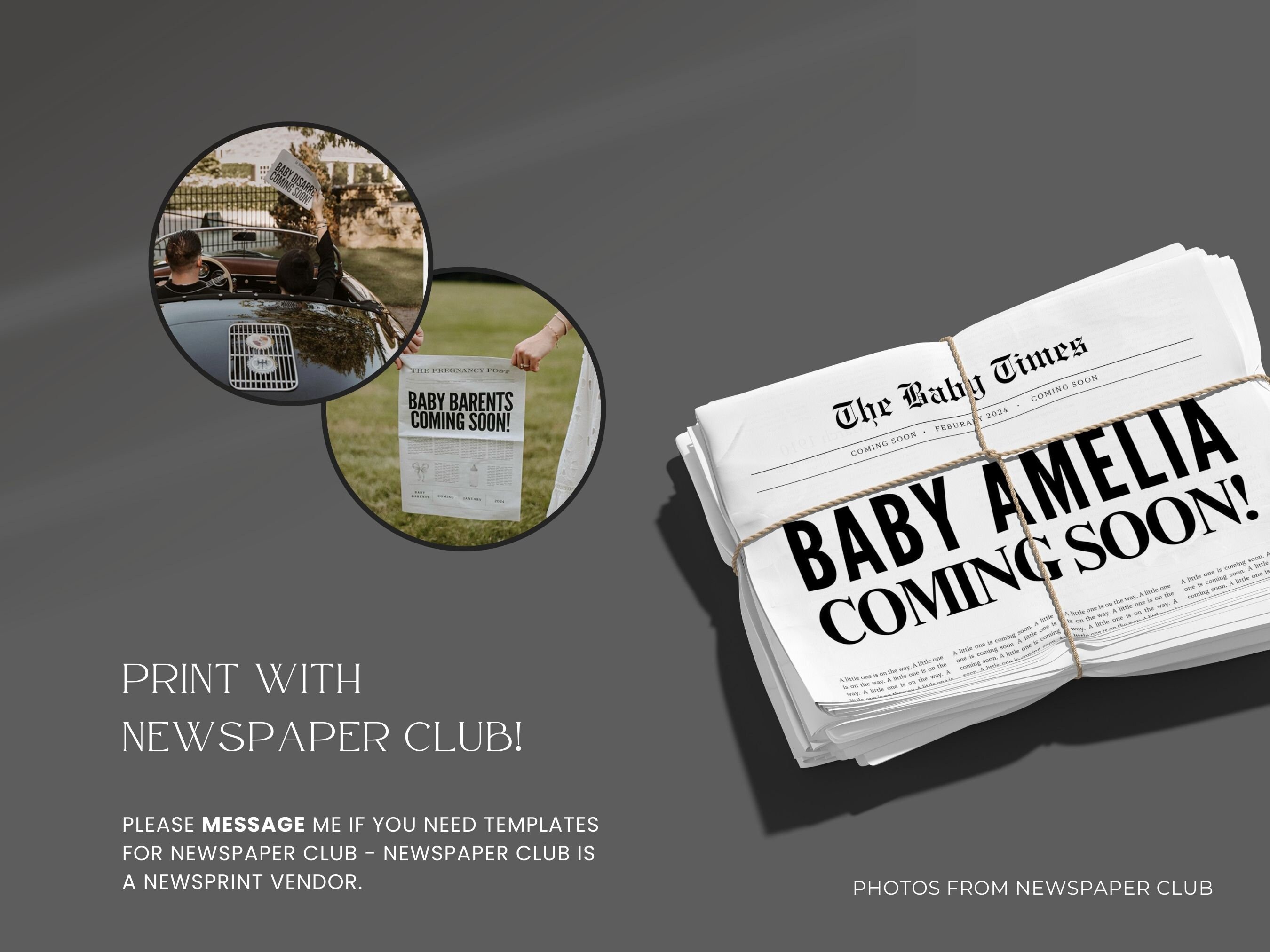 Canva Newspaper Pregnancy Announcement, Large Newspaper Baby ...