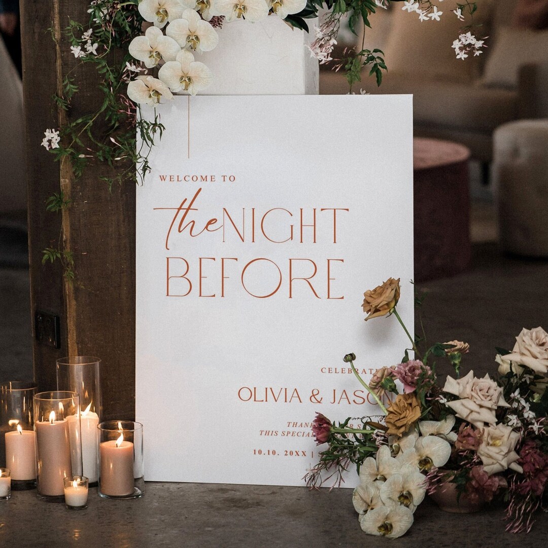 Editable the Night Before Wedding Sign Template, Canva Rehearsal Dinner ...