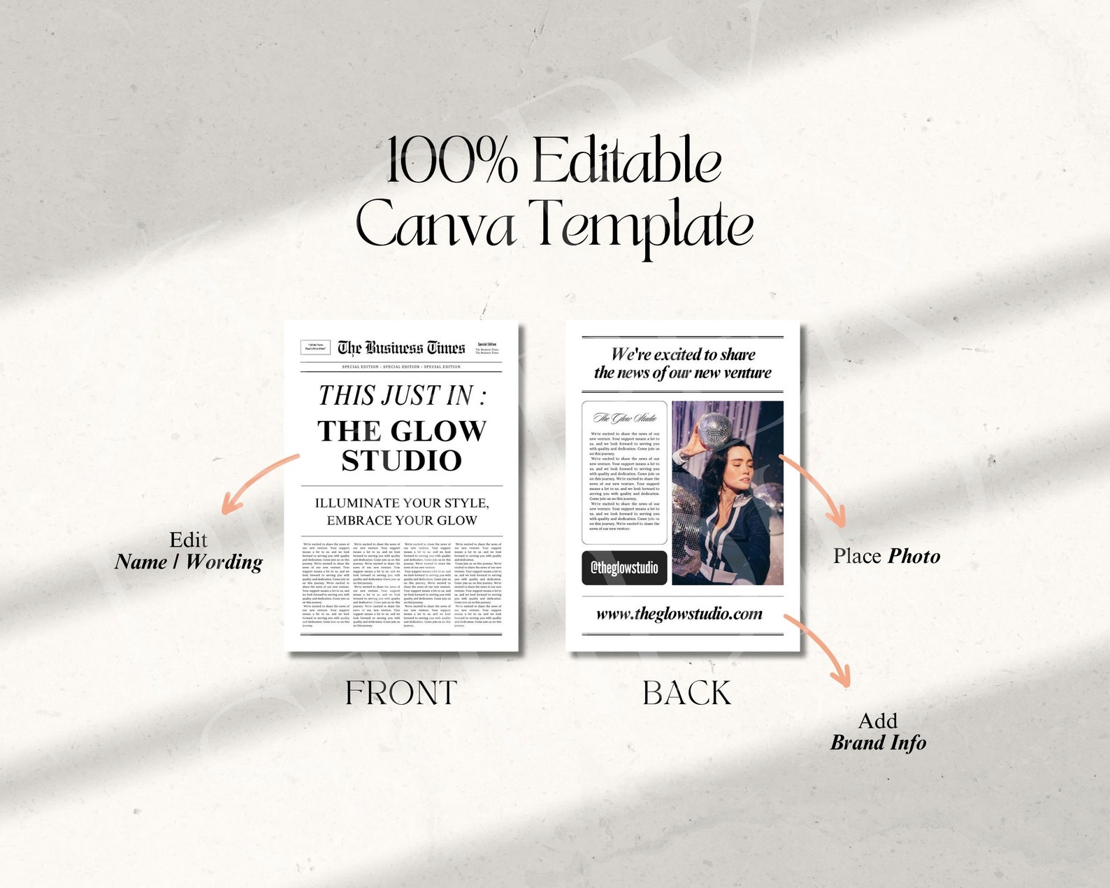 Canva Business Newspaper Template Bundle, Editable Large Newspaper New ...