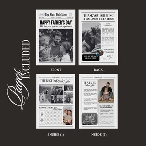 Newspaper Father's Day Canva Template, First Fathers Day DIY Gift for ...