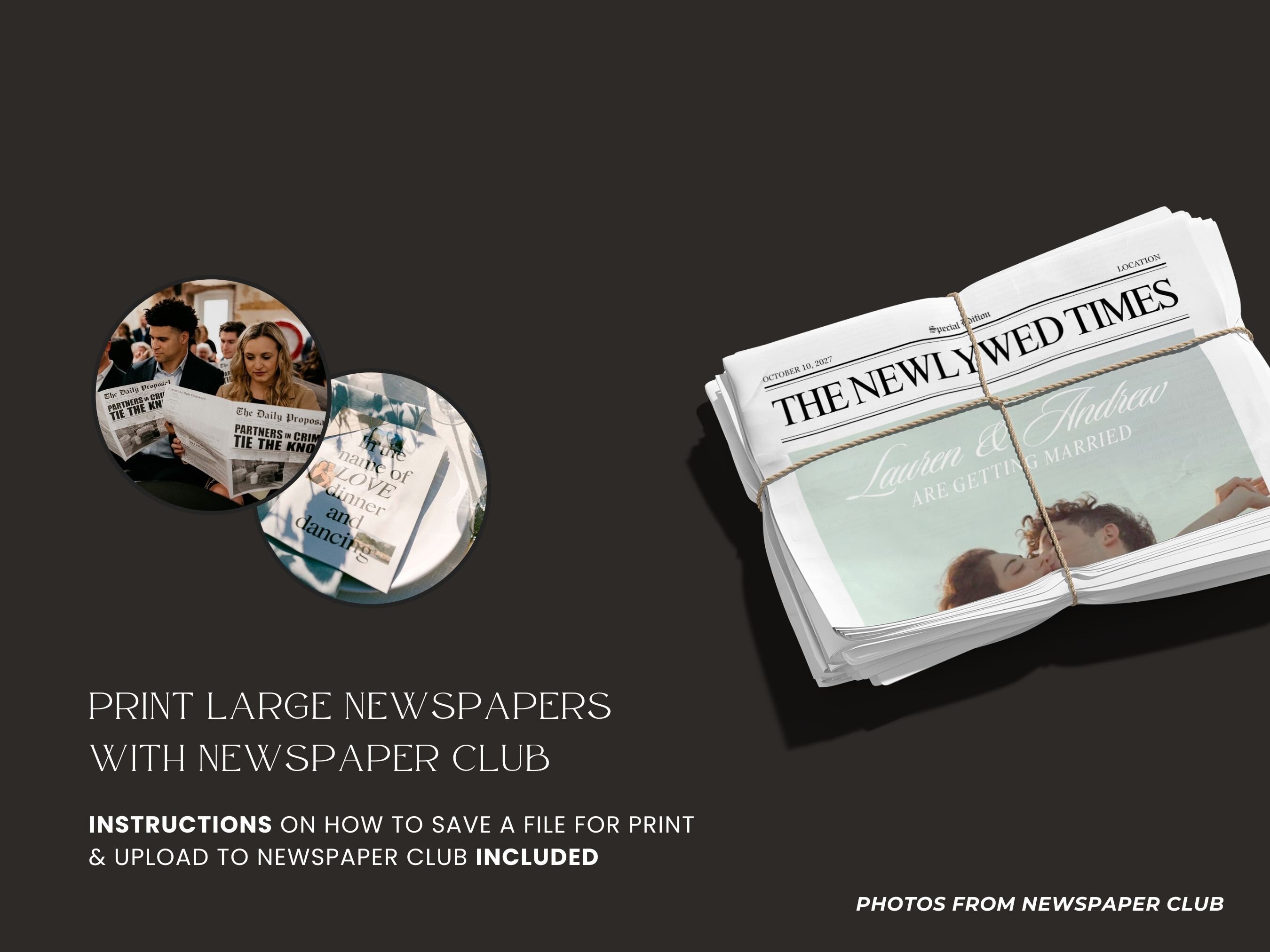 Canva Wedding Newspaper Template Large Newspaper Wedding - Etsy