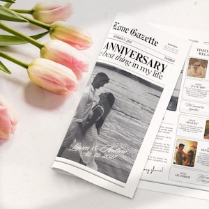 Editable Anniversary Newspaper Template, 1 Year Anniversary Gift for ...