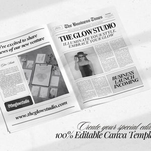 Canva Business Newspaper Template, Editable Large Newspaper ...