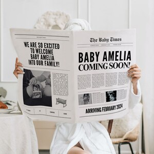 Custom Large Newspaper Baby Announcement, Newspaper Pregnancy ...