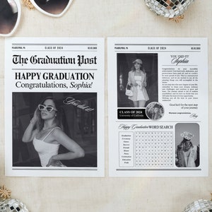 Graduation Newspaper Canva Template, Grad News Paper, Congratulations ...
