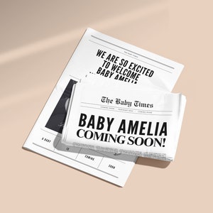 Custom Large Newspaper Baby Announcement, Newspaper Pregnancy ...