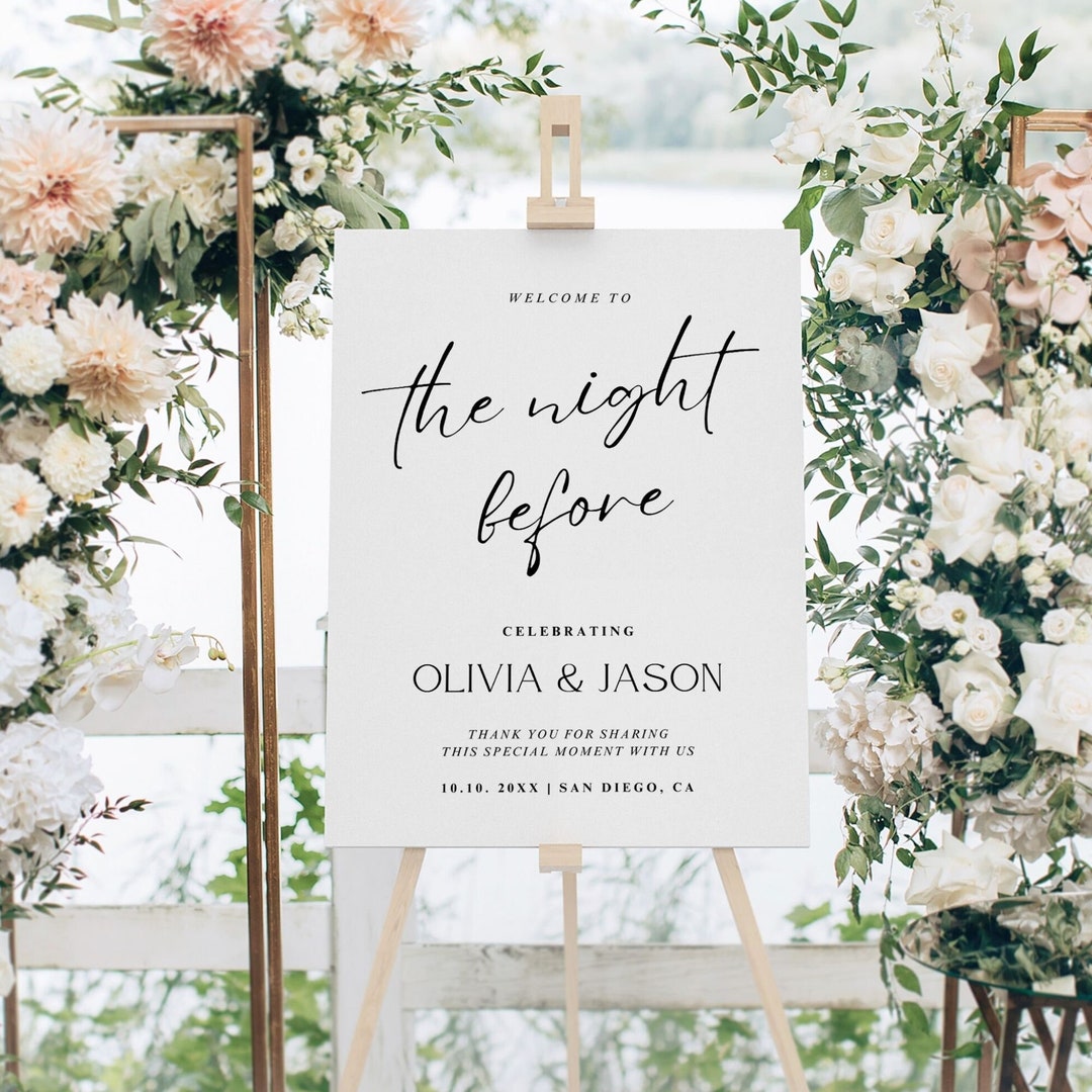 Editable the Night Before Wedding Sign Template, Canva Rehearsal Dinner ...